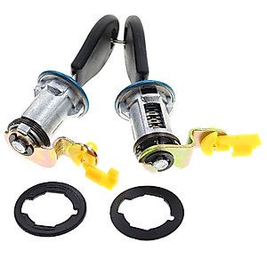 AUTOKAY 2Pcs Left & Right Door Lock Set W/Key Fit for Nissan Pickup Hardbody D21 Navara King Cab Pickup 1986-1998 Models Replace# 80600-01G25 80601-01G25