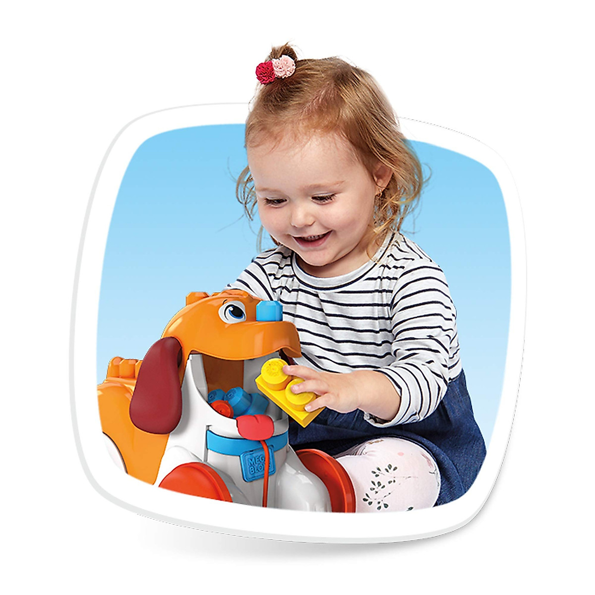 Mega Bloks Pull-Along Puppy Preschool Building Set with Block Pooping, Multi (GNW63)