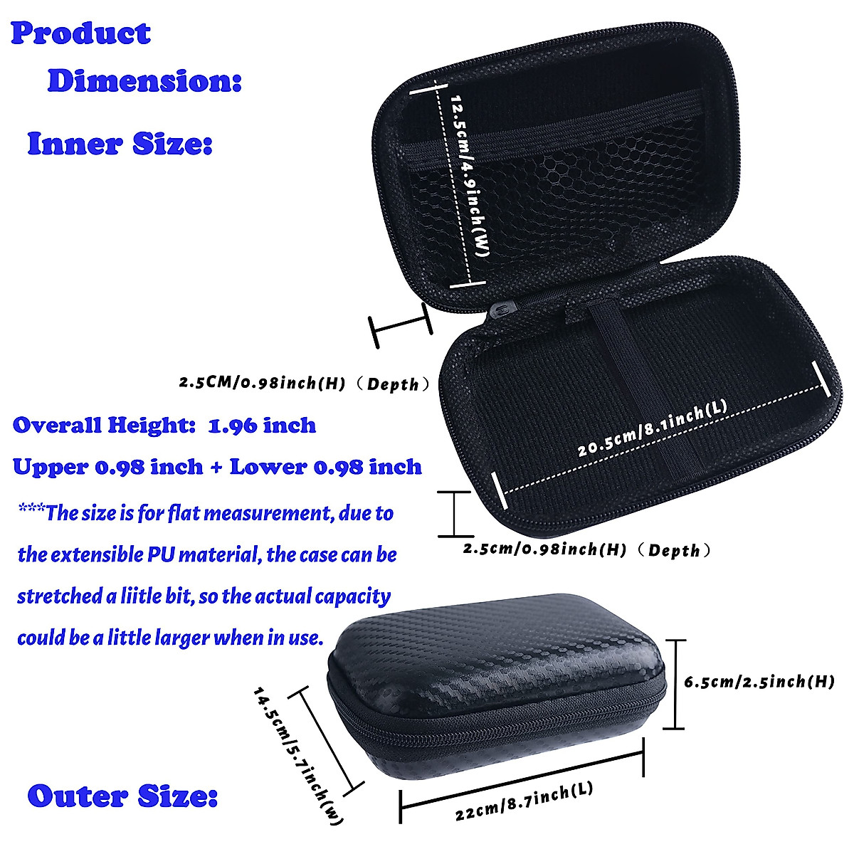 Wolfteeth Vape Case - 8.7 inch Smell Proof Vape Holder, Travel Case (Black, Empty)