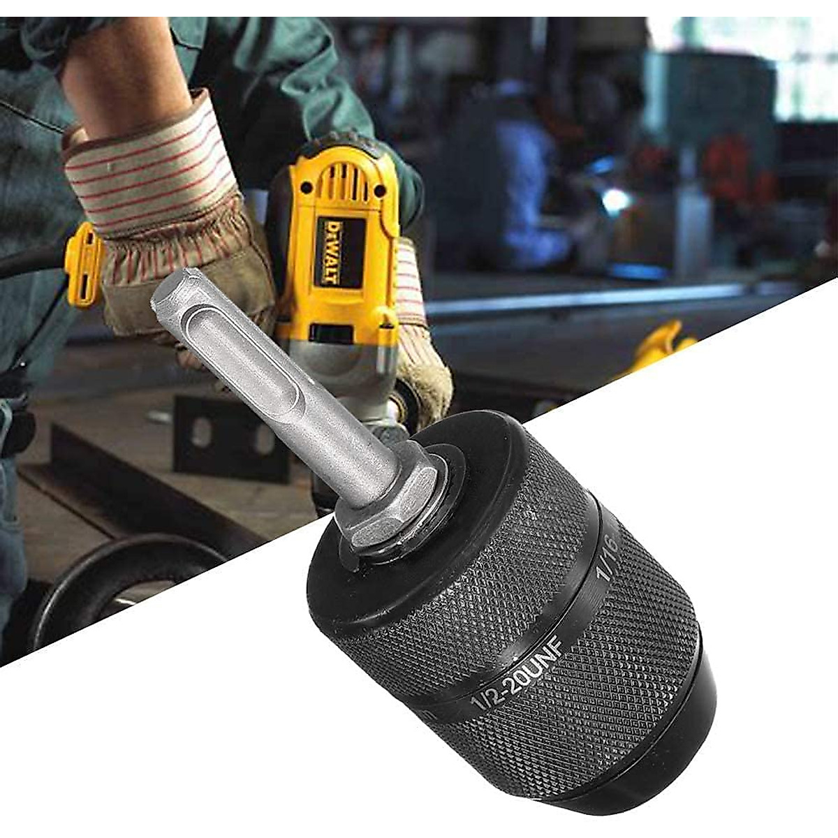 Heavy Duty Professional 2-13mm 1/2-inch SDS-Plus Keyless Adapter with Drill Chuck