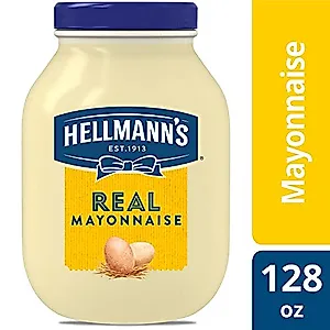 Hellmann's Real Mayonnaise Jar, Condiment for Sandwiches, Salads, Mayo Made with 100% Cage Free Eggs, Gluten Free 1 gallon 128 oz, Pack of 1