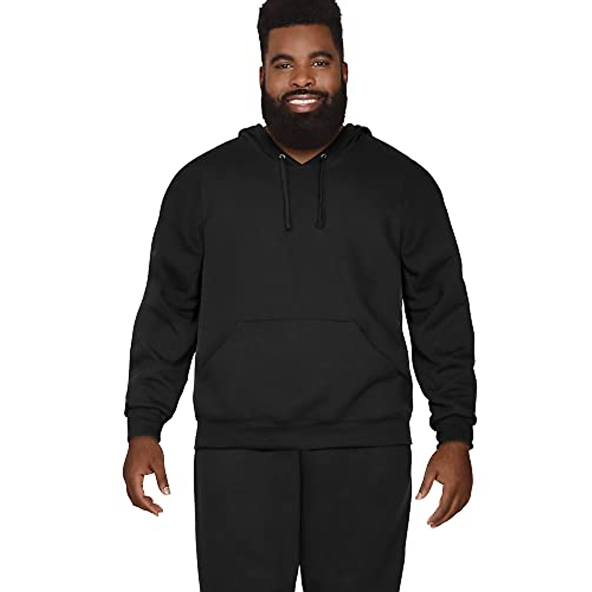 Fruit of the Loom Men's Eversoft Fleece Sweatshirts & Hoodies, Pullover-Black, X-Large