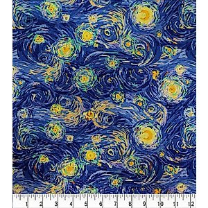 100% Cotton Fabric by The Yard for Sewing, Quilting, DIY Crafts - 43 Inches Wide (No. 41 - Starry Night)