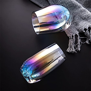 LamChyar Drinking Glasses, Iridescent Highball and Water Glasses, for Water, Juice, Beverage(4 Pcs)