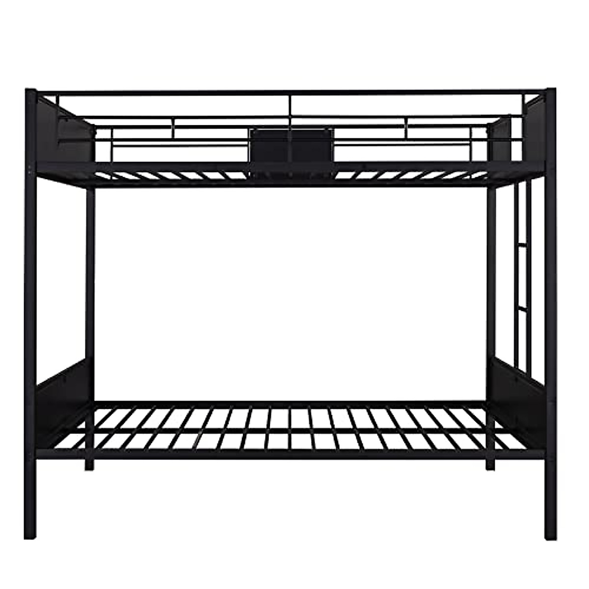 Full Over Full Bunk Bed, Metal Bunk Bed Frame, Sturdy Steel Bed Frame, Modern Style Bunk Beds for Kids, Toddlers, Teens, Adults, Bedroom, Dorm, Black