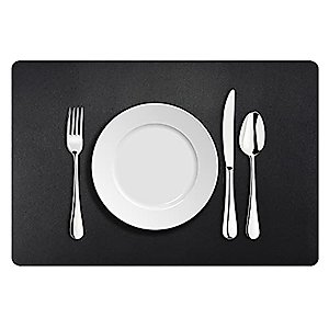 LUXACO PU Faux Leather Placemats for Dining Table,Heat Resistant Easy to Clean Wipeable Waterproof Oilproof Non Slip Washable,Dining Table Decor,Multi-Color