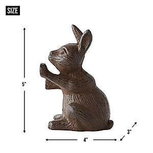 DII Cast Iron Door Stop Collection Heavy & Decorative Stopper, 4x3x5", Rabbit