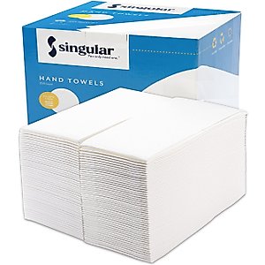 AMERICAN HOMESTEAD Disposable Hand Towels for Bathroom - White Linen-Like Guest Napkins - Ideal Paper Dinner Napkins or Bathroom Towels for Guests - 50 Count - Quilted - 15.5" x 12"