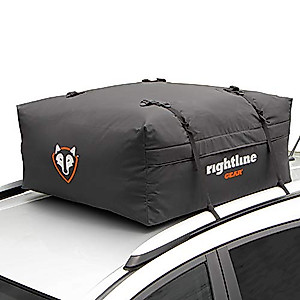 Rightline Gear Range Jr Weatherproof Rooftop Cargo Carrier for Top of Vehicle, Attaches With or Without Roof Rack, 10 Cubic Feet, Black