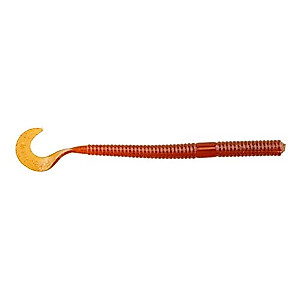 Berkley PowerBait® Power Worm Fishing Bait, Motor Oil, 7in | 18cm, Irresistible Flavor, Classic Curly Tail Worm Profile, Ideal for Spring, Summer and Fall Fishing