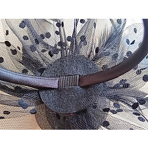 Fascinators Hat Kentucky Derby Tea Party Headwear for Women Girls Flower Mesh Ribbons Feathers Headband (US, Alpha, One Size, One Size, Black)