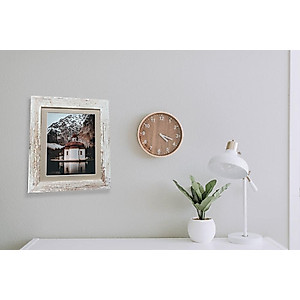 FRAMES BY POST Metro Picture Photo Frame Distressed White with Light Grey Mount 50 x 40 cm Image Size A3 Plastic Glass