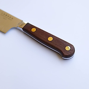 Lamson 7" Premier Forged WALNUT Handle Nakiri Knife with Kullenschliff (Scalloped) Edge