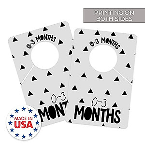 Canopy Street Gender Neutral Closet Baby Clothing Dividers/Modern Pattern Closet Organizers for Newborn to 4T Clothes / 4" x 6" Gray Nursery Wardrobe Dividers