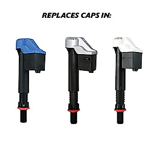 Korky Toilet Repair R528P2 Fill Valve Replacement Cap, Black, Pack of 2