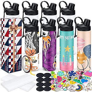 TOVERKAU 8 Pack 20 OZ Sublimation Sport Water Bottles Sublimation Tumblers Skinny Straight Bulk, Vasos para Sublimar, Sublimate Cups Blanks for Vinyl Project, Stainless Steel, Insulated, Twist Lid