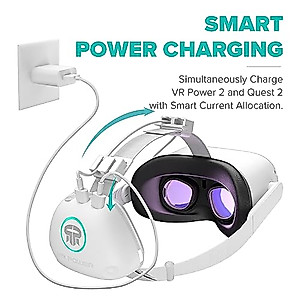 Rebuff Reality VR Power 2 - VR Headsets Battery Pack Compatible with Oculus Quest 2, 10,000mAh Extended 8 Hrs of Playtime and Lightweight Design, Counter Balance with Improved Comfort