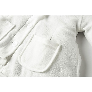 Mud Kingdom Baby Girls Jacket Fleece Turn-down Collar Button Up White 6 Months