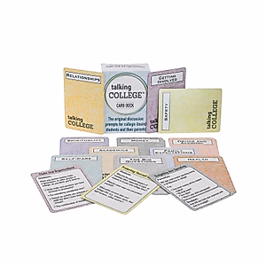 Talking College English Edition Conversation Card Deck - Educational, Health & Safety Cards w/Multiple Dialogue Prompts for Academics, Self Care, Relationships and Family Expectations - 110 Cards