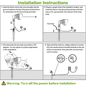 hykolity Low Voltage LED Landscape Spotlight, 10W 390LM 12V Wired for Outdoor Yard Lawn, Die-cast Aluminum Construction, 50-Watt Equivalent 15-Year Lifespan, 4 Pack
