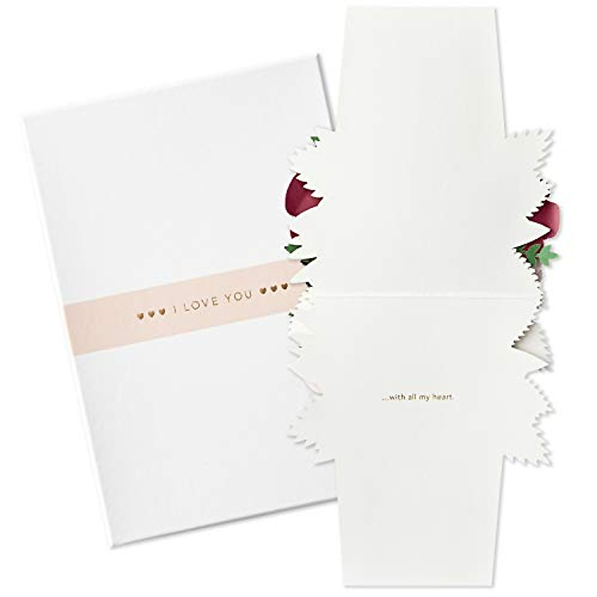 Hallmark Signature Paper Craft Flowers Displayable Bouquet Anniversary Card, Valentines Day Card, Love Card (I Love You)