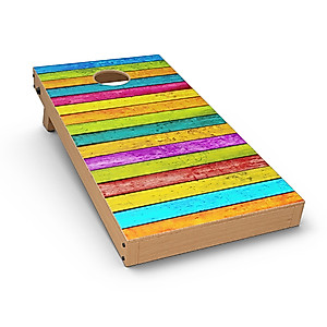 Design Skinz Wood Skin Set for Cornhole (Skin Only) - Neon Wood Planks