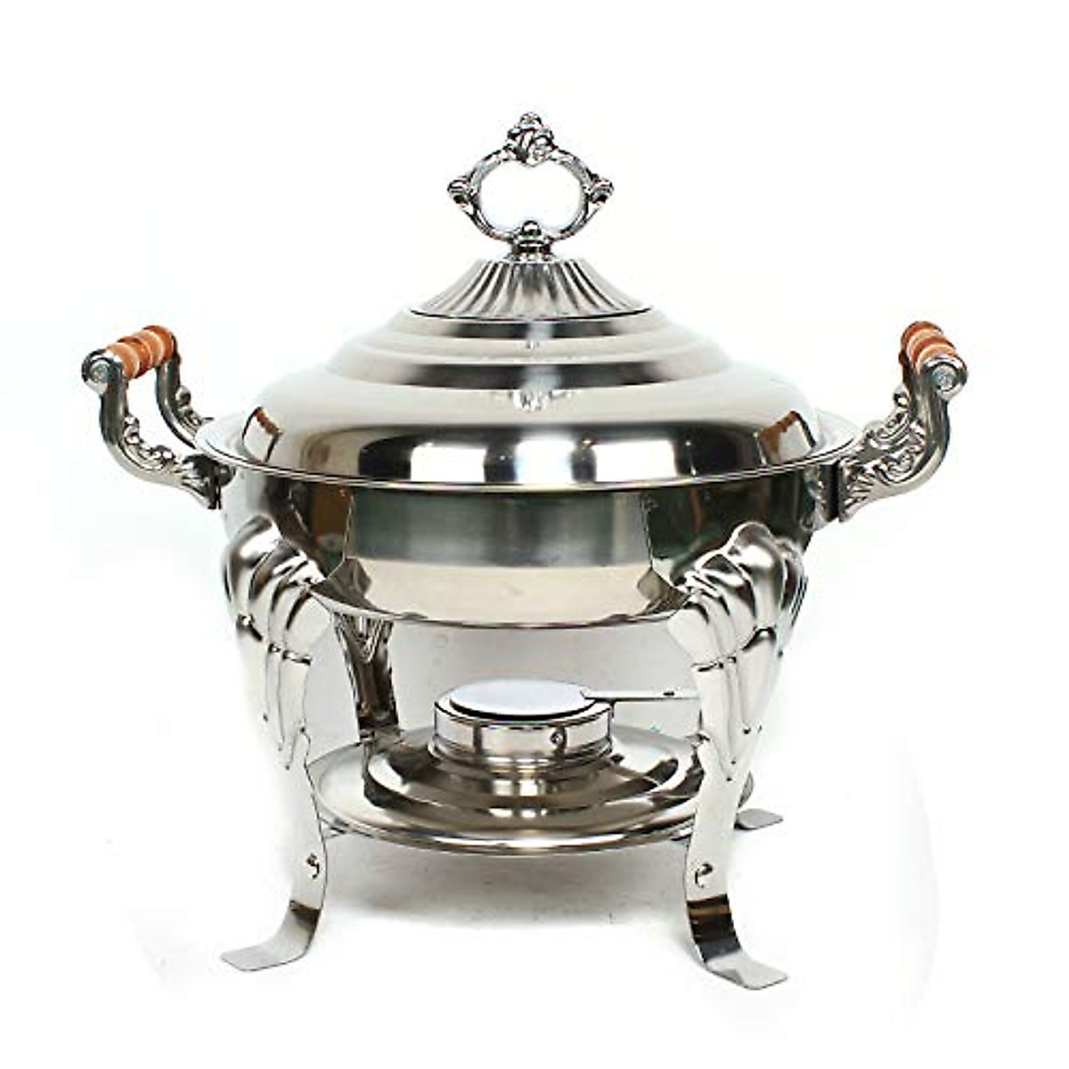 Round Chafing Dish Buffet Catering Tray,360° Rotate Stainless Steel Chafer Container,Chafing Dish for Banquet Buffet Events,Food Warmer Chafing Dishes