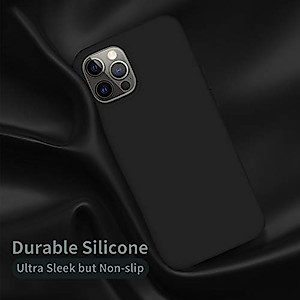 Cordking Compatible with iPhone 12 Pro Max case, Silicone Ultra Slim Shockproof Phone Case with [Soft Anti-Scratch Microfiber Lining], 6.7 inch, Black