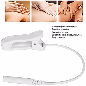 Electrode Cable, ANGGREK 10 Pcs 2.0 Mm Ear Clip Electrode Cable Connection Cable for Digital Tens Massage Machine