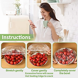 MAQIHAN 100 Bowl Covers Bread Proofing - Large Plastic Wrap for Food Sourdough Bread Baking Bread Rising Elastic Reusable Plate Covers Outdoor Food Fresh Keeping Bags Shower Cap Hair Deep Conditioning