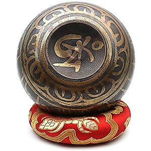 Tibetan Singing Bowl Set (3.2 inch) with Meditation Singing Bowl, Tingsha Cymbals for Healing, Yoga, Meditation, Mindfulness and Relaxation