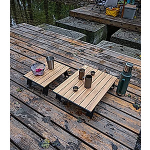 iClimb 1 Anti-Sinking Large Feet Chair and 1 Mini Folding Table Bundle, Ultralight Compact for Single Adult Outdoor Backpacking Camping Hiking Beach Concert