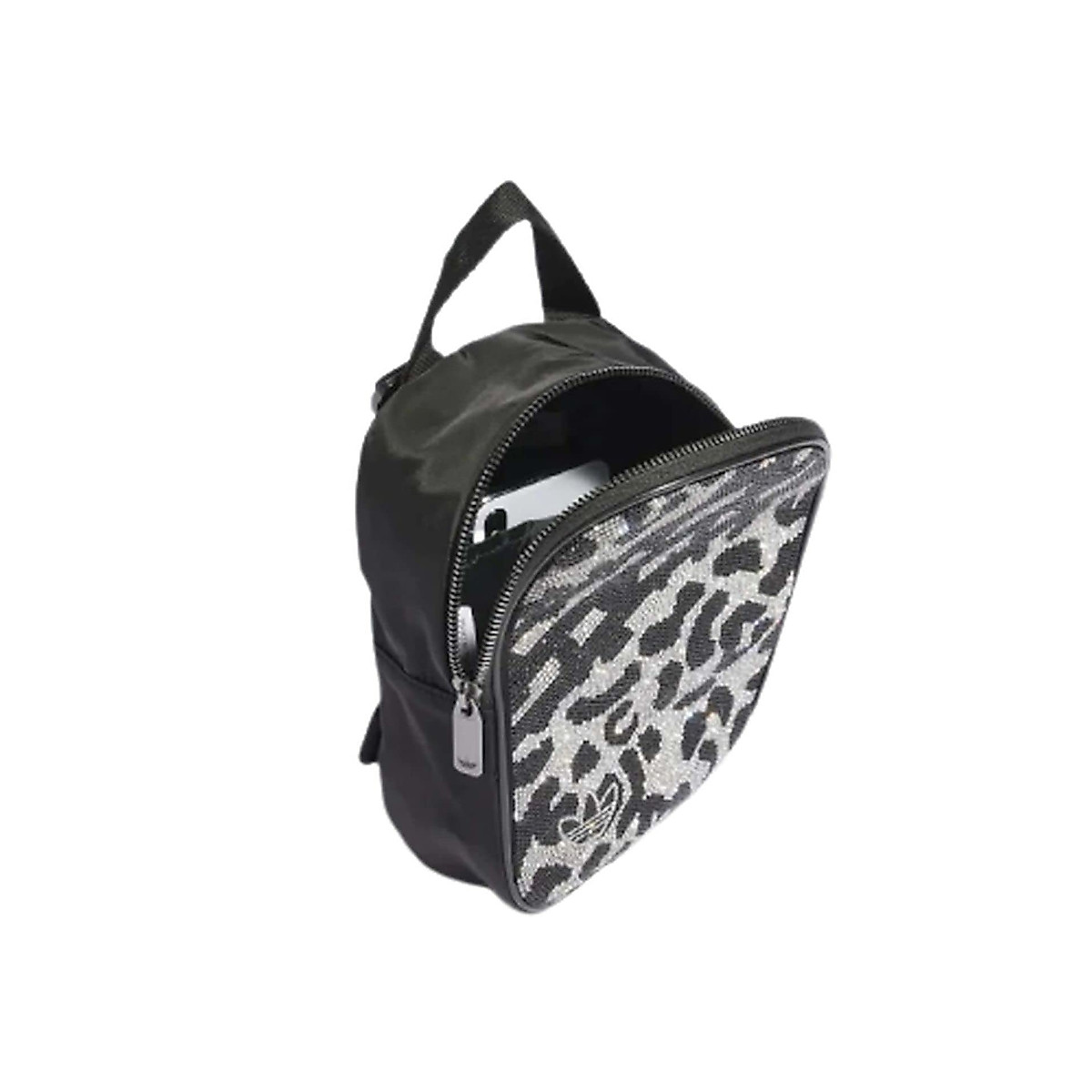 adidas Originals Women's Premium Mini Backpack (One Size, Black/Silver Metallic)