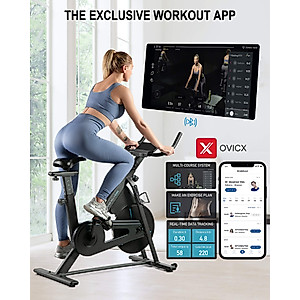 OVICX Bluetooth Exercise Bike Stationary Bike with App Magnetic Stationary Bikes for Home Workout Indoor Cycling Bike