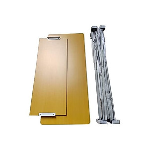 BannerBuzz Fabric Pop Up Counter Display, Portable Tradeshow Promotional Retail Display Booth, Pop Up Aluminum Frame with Wooden Top, 5.25' X 2.75' (Hardware Only)