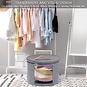 Hat Storage Boxes For Women And Men Storage With Lid Large Foldable Round Travel Decorative Hat Boxes Hat Box Hat Boxes For Men Storage