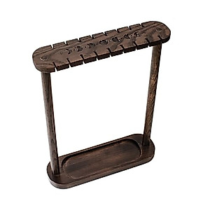 Kihomi Pendulum Display Stand with Tray | Wooden Crystal Stone Holder Up to 17 Pendulums and Crystal Pendants - Aesthetic Witchy Decor, Witchcraft and Wiccan Supplies for Your Spiritual Space (Brown)