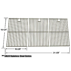 Grill Parts Gallery Replacement Kit for Nexgrill 720-0047, 720-0108, Kirkland 720-0011, Virco & Costco 720-0021-LP Included 3 Burners, 3 Heat Plates & Stainless Steel Cooking Grates Set of 3