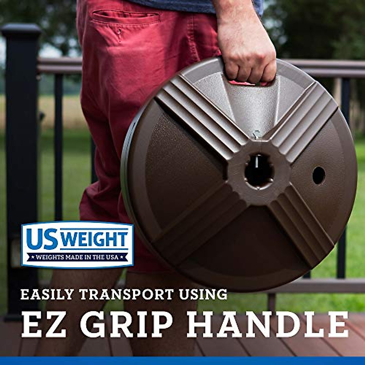 US Weight Durable Fillable Umbrella Base Designed to be Used with a Patio Table 3.5 pounds , Bronze