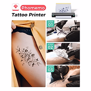 Phomemo M08F Wireless Tattoo Transfer Stencil Printer & M08F Case, Tattoo Transfer Thermal Copier Machine with 10pcs Free Transfer Paper, Tattoo Printer Kit for Tattoo Artists