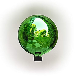 Alpine Corporation GLB292GN Gazing Globe, 10"L x 10"W x 12"H, Green
