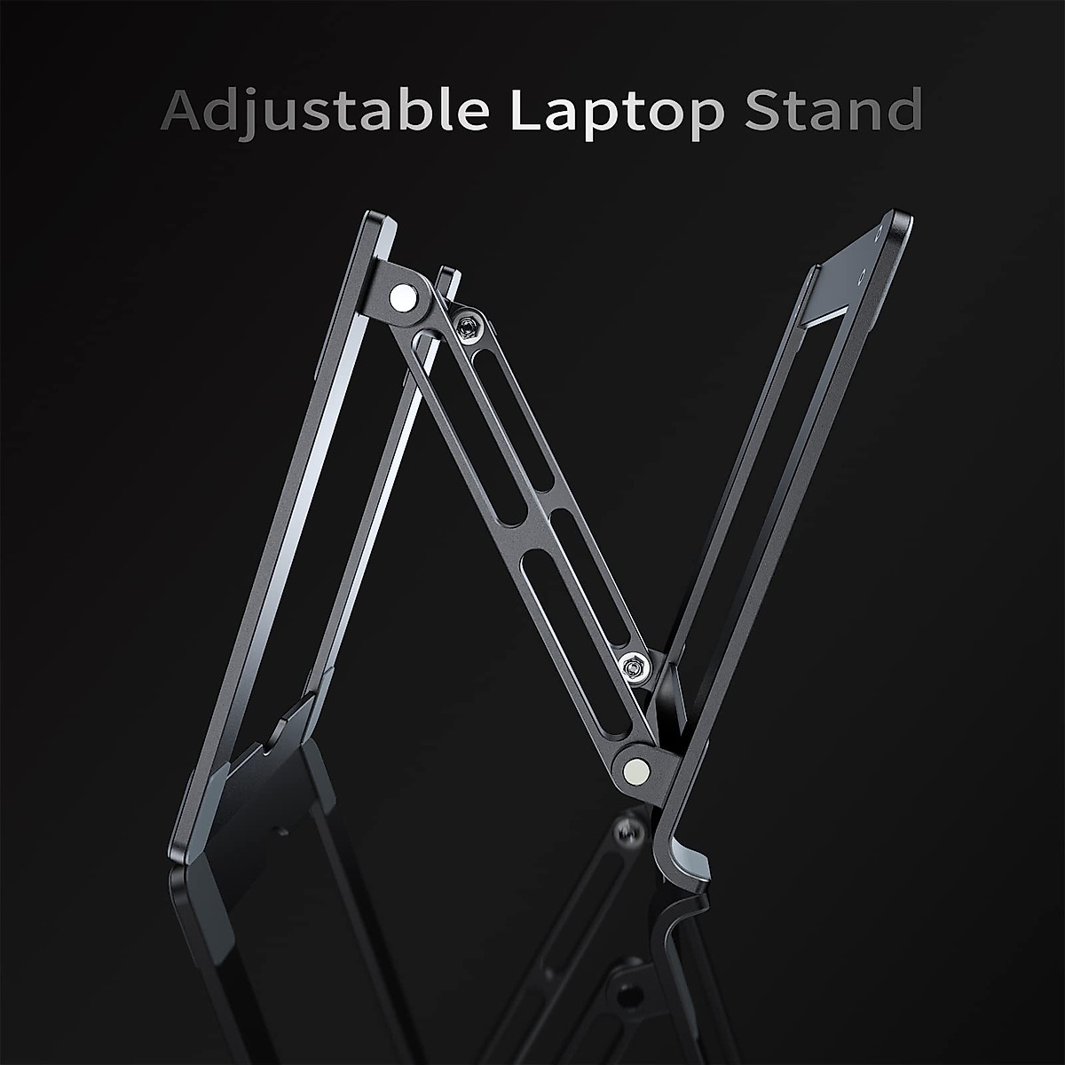 VIGLT Laptop Stand for Desk, Adjustable Laptop Stand Holder Portable Laptop Riser with Multi-Angle Height Adjustable Computer Stand for MacBook Air/Pro and More Notebooks 10-17.3"-Grey