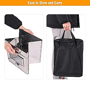 Lineslife Stainless Steel 304 Fastfold Camping Oven with 3 Tier Grill, Portable Outdoor Camp Stove Oven for Propane Stove and Camping Stove, Outdoor Cooking, BBQ, Picnic