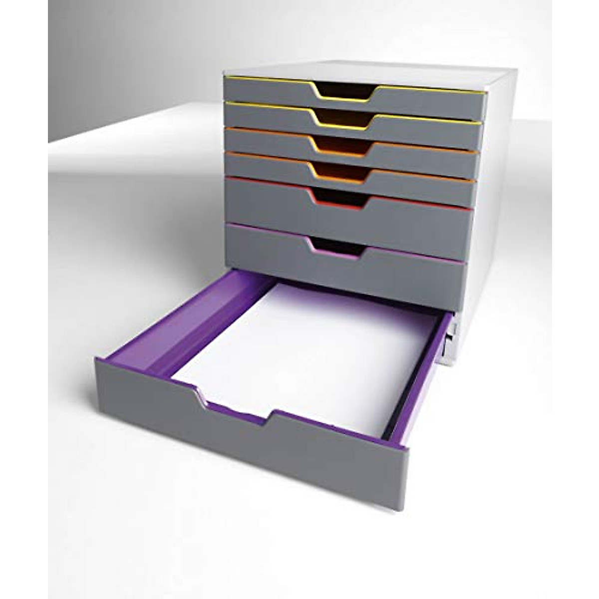Durable 760727 VARICOLOR 7, Drawer Desk Storage Box, Gray & Multicolor