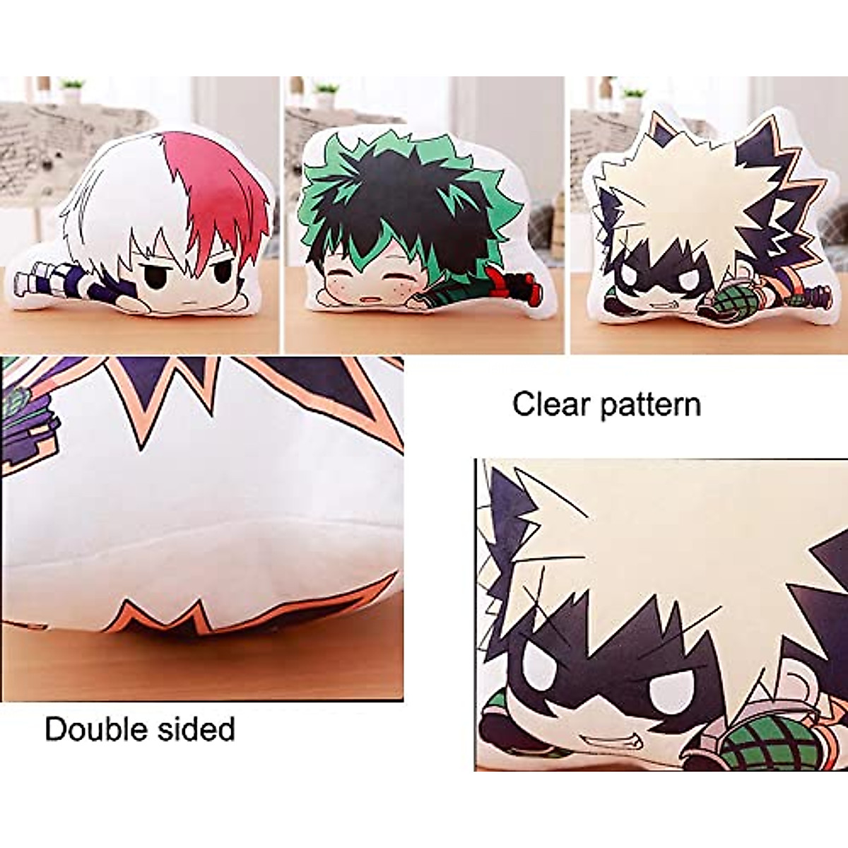 FVLFIL XPIWHTOW My Hero Animation Plush Throw Pillows Bakugou Plushie Throw Anime Cartoon Bed Sofa Decorative Pillows Fans Gift Cosplay 45cm/18 Inch-A