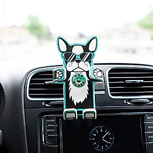 Hug Buddy Boston Terrier Dog Air Vent Car Phone Holder, Adjustable, Universal Fit, Cell Phone Mount Compatible with iPhone, Samsung Galaxy, LG, Google, Nexus 5X, Moto, Black and Other Smartphones