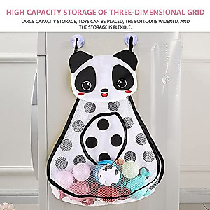 NAPCORE Cartoon Panda Bathing and Water Playing Toy Storage Bag Bathroom with Sucker Durable Net Bag Design Strong Wall Absorbing Duvet Storage