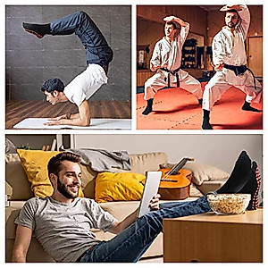 NOVAYARD 5 Pairs Non Slip Socks Non Skid Sticky Grippy Sock Yoga Pilates Hospital Socks Men Women(Black,Large)
