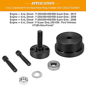 303-1259 Crankshaft Front Seal Installer Fits for Ford 6.4L Diesel and 303-770 Rear Main Seal Installer Tool Compatible with Ford 4.5L, 6.0L & 6.4L