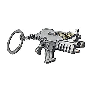 ABYSTYLE Warhammer 40K Bolter Rifle 3D Metal Keychain 2" x 1.2" x .5" Accessories Tabletop Board Game Videogame Gift (Bolster 3D)